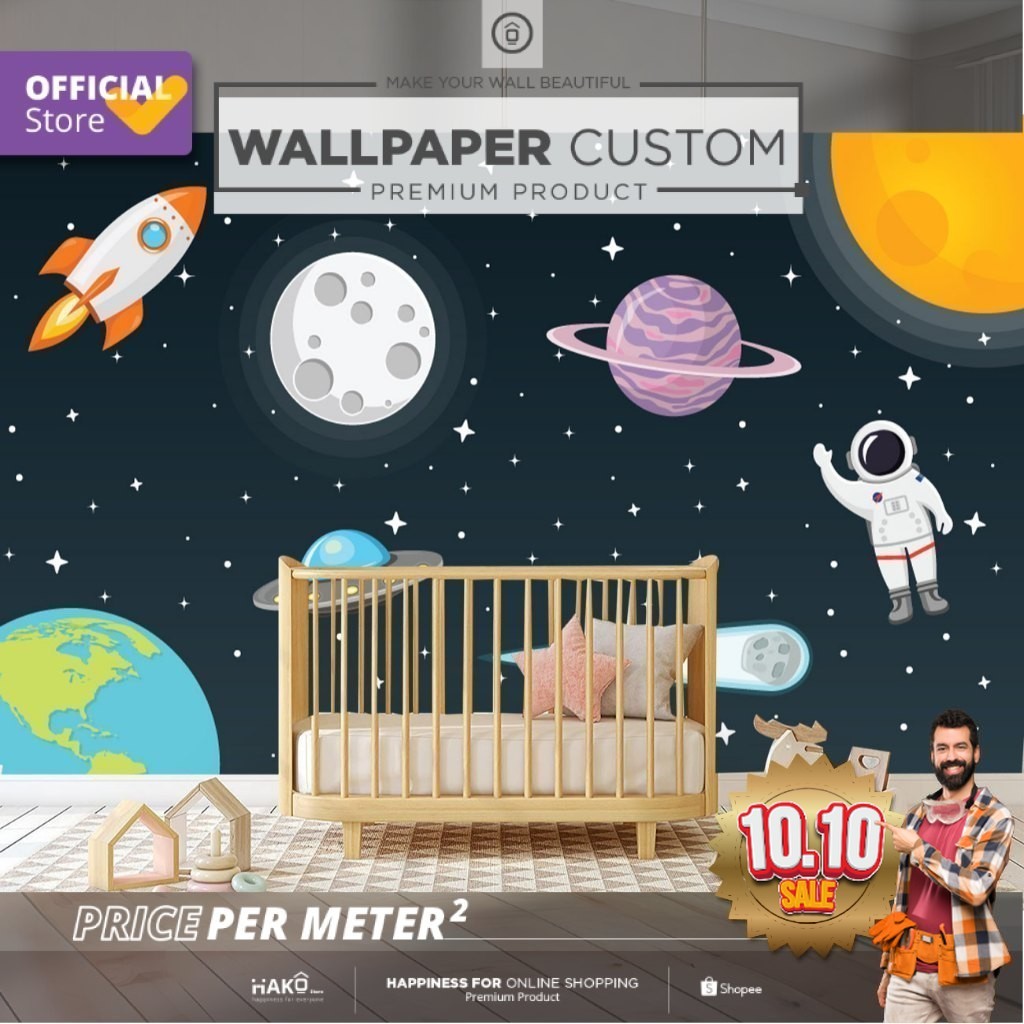 Jual Wallpaper Custom Kamar Anak | Gambar Astronot dan Angkasa 3.1 A ...
