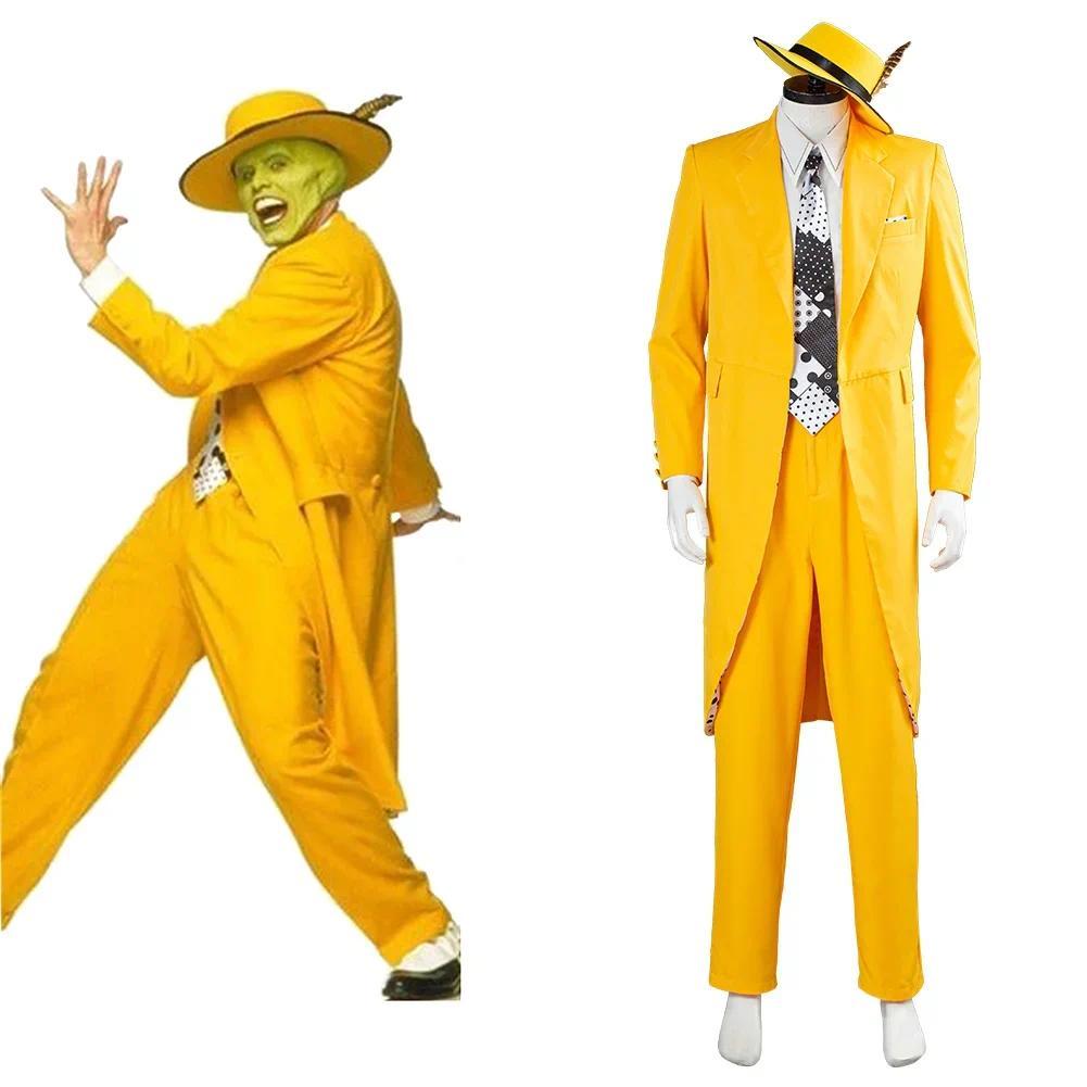 Jual Cosplay Movie&tv The Mask Jim Carrey Costumes Set Uni Adult Yellow ...