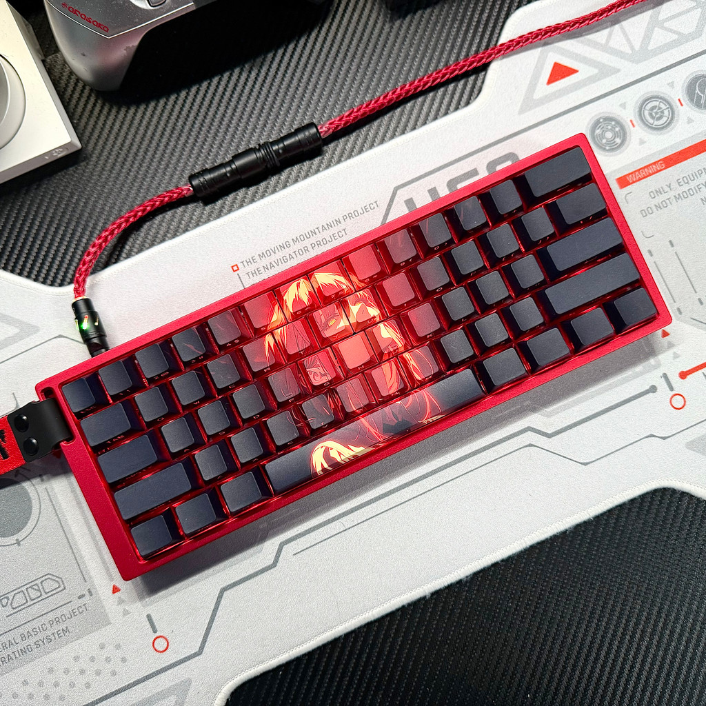Jual 68 Keys Red Makima Keycaps Backlight Chreey Profile Translucent ...