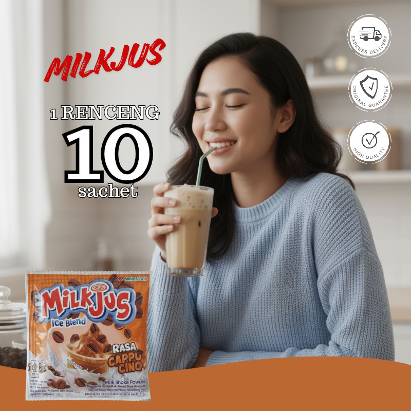 Jual ( 1 Renceng Isi 10 Sachet ) Milk Jus Ice Blend 25gr Minuman Serbuk ...