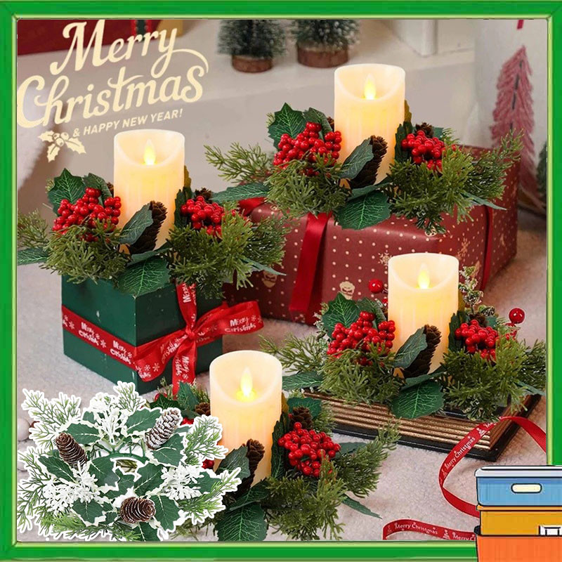Jual Dekorasi Meja Natal Christmas Wreath Floral Ring Aksesoris Hiasan ...