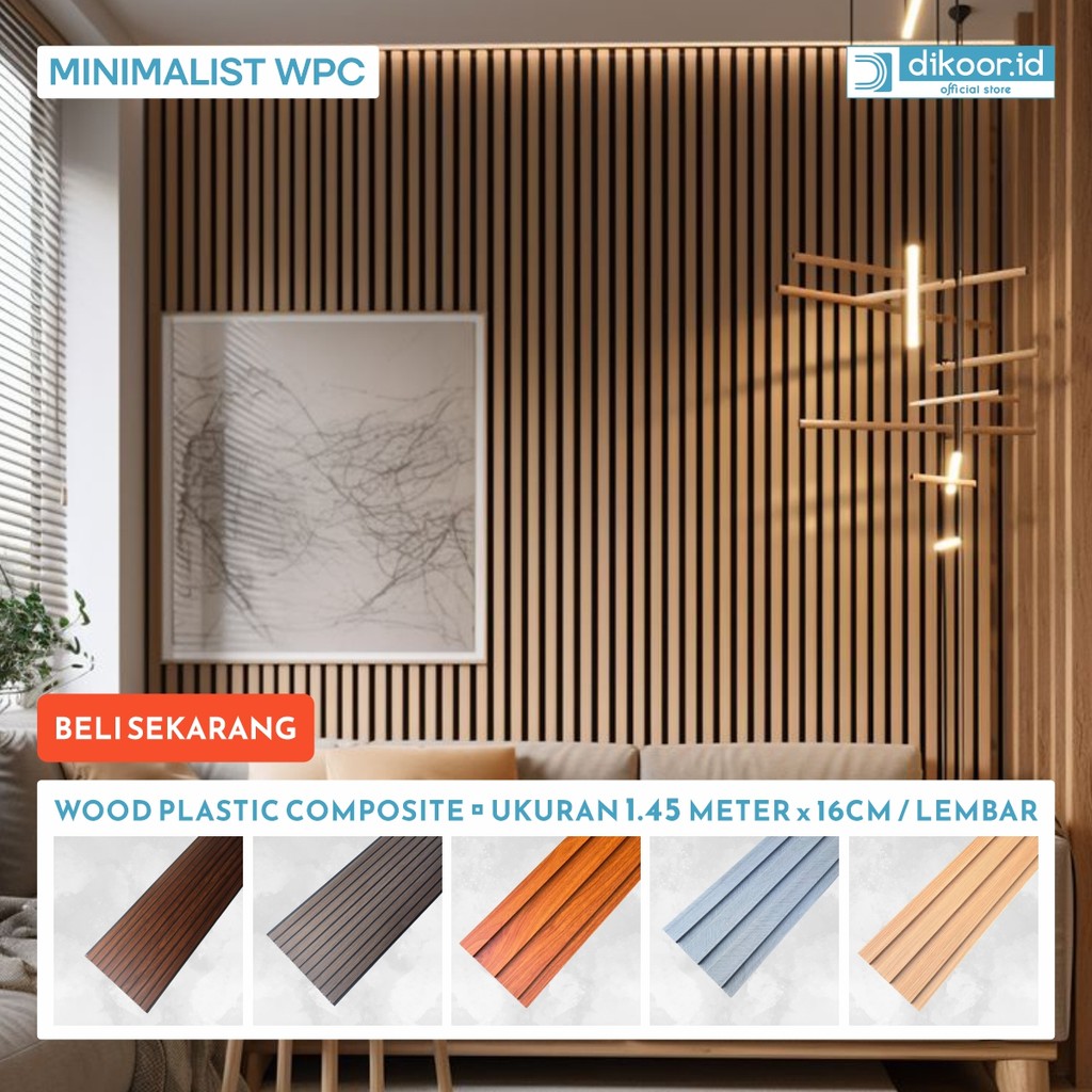 Jual [24 Motif] Wood Panel Composite WPC 0,95 meter Kayu Coklat Putih ...