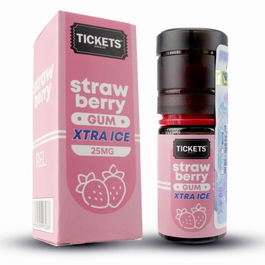 Jual Tickets Strawberry Gum Xtra Ice Salt Nic 30ml 25mg by EJM | Shopee ...