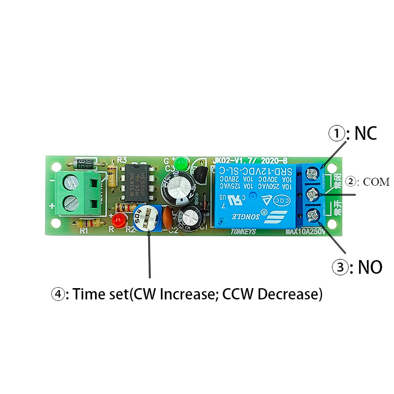 Jual NE555 Time Delay Relay Module DC 5V 12V 24V Triggle Delay ...