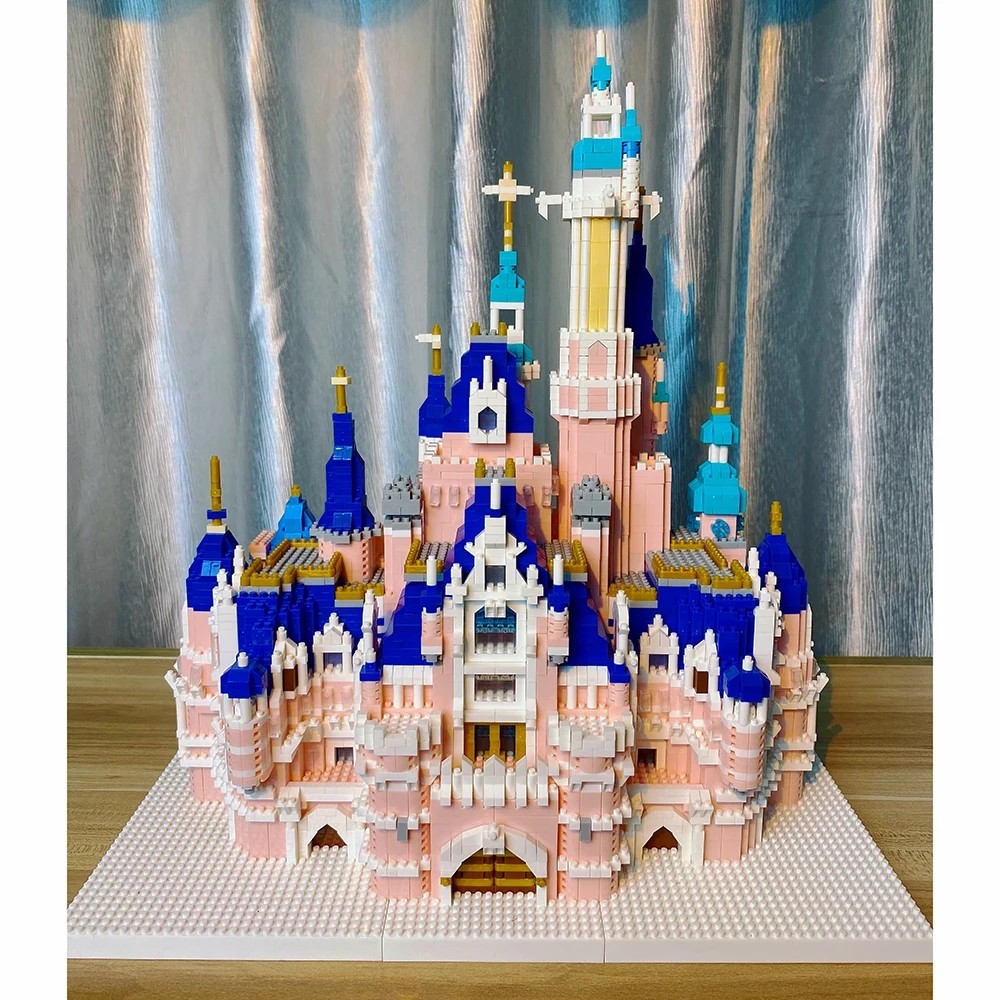 Jual Gift Pink Castle Model Kits Toys Microblock Buig Blocks for Adults ...