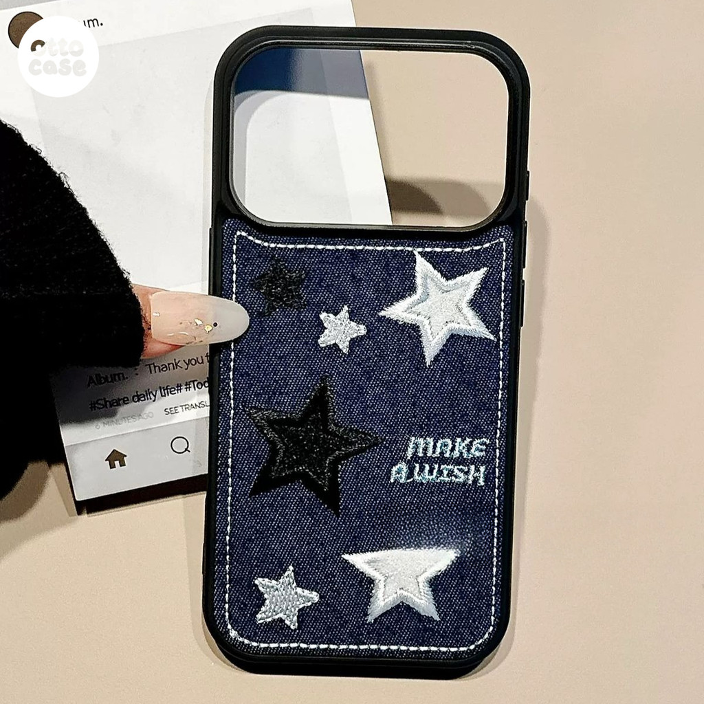 Jual denim iphone case 17 16 15 promax 14 13 promax pro with emboidery ...