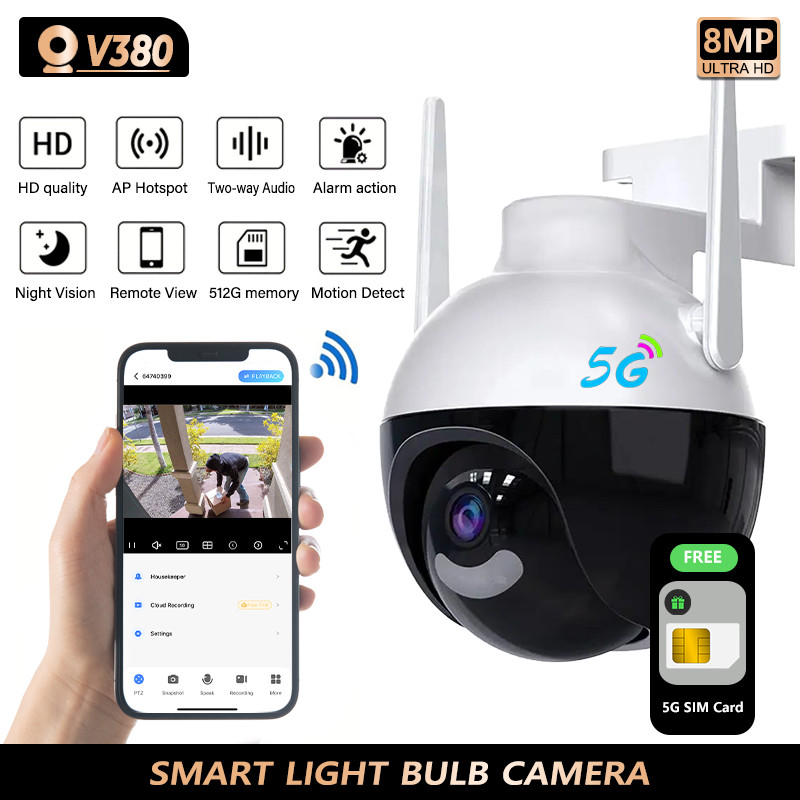 Jual CCTV V380 Pro IP Camera Outdoor Koneksi Sim card 4G,cctv tanpa ...