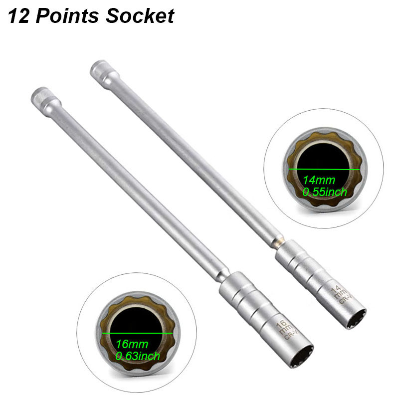 Jual Magnetic Spark Plug Socket Key Wren Adapter Swivel Long Extension ...