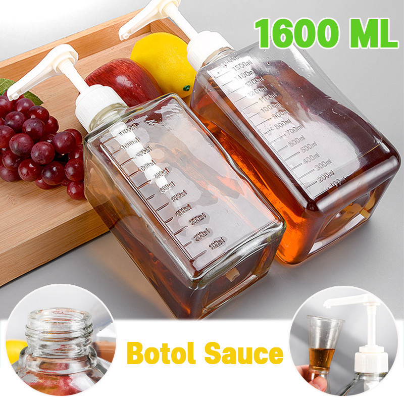 Jual Botol Sirup Plastik 1600 ML/ Pompa Sirup Tempat Sirup Sugar Botol ...