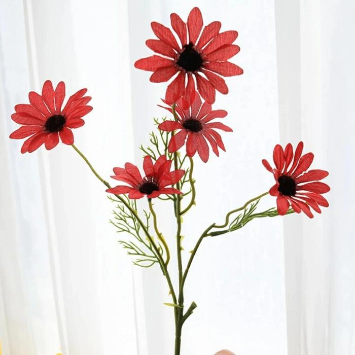 Jual Bunga Daisy Dutch Cosmos Artificial Silk Import - Red | Shopee ...