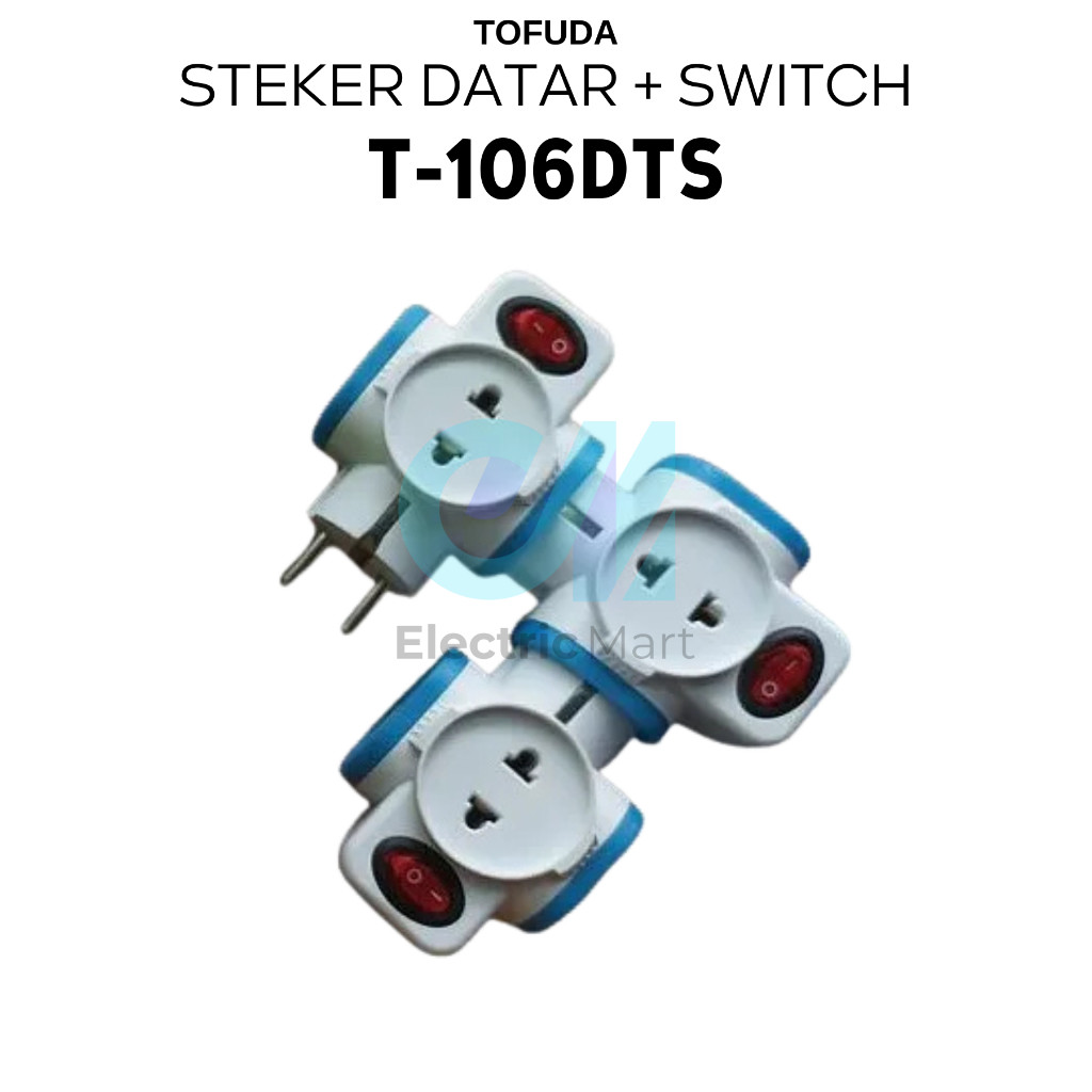 Jual Steker T Multi Datar Cabang 4 Lubang T-106DTS Colokan Listrik Pin ...