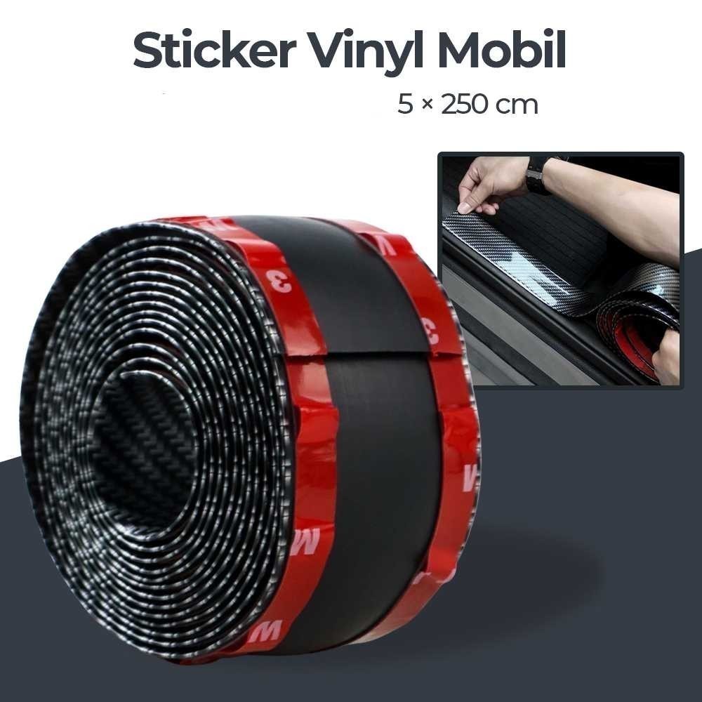 Jual Stiker Vinyl Mobil Carbon Fiber Rubber Strip Bumper Guard 5 x 250 ...