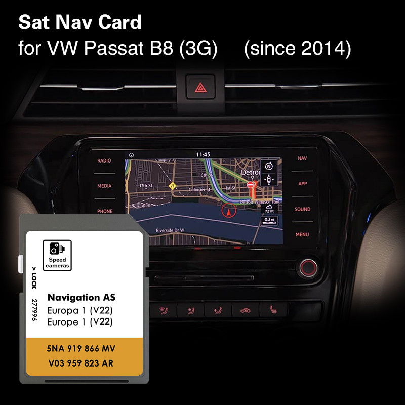 Jual for VW Passat B8 (3G) from 2014 32GB Navigation SD GPS Map Card ...