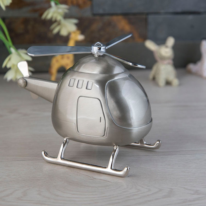 Jual Creative Helicopter Piggy Bank Cute Metal Coin Saving Box Money ...