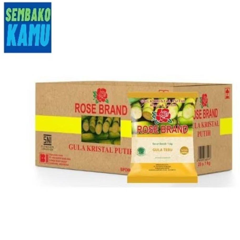 Jual Gula Pasir Rose Brand Kuning 1 kg - 1 Dus Isi 20 pcs | Shopee ...