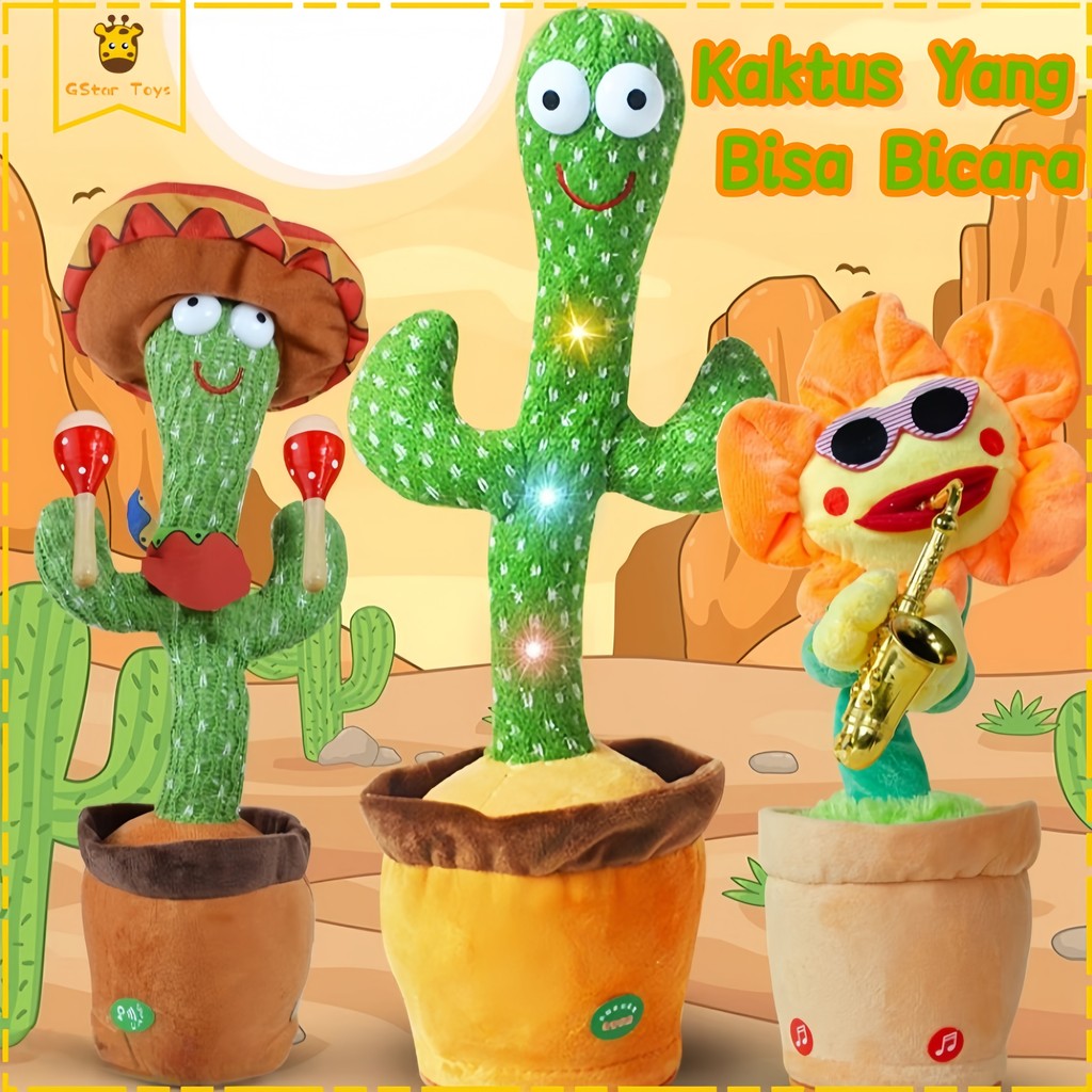 Jual Gstar Boneka Kaktus Goyang Lampu Dan Bicara Paket Boneka Kaktus ...