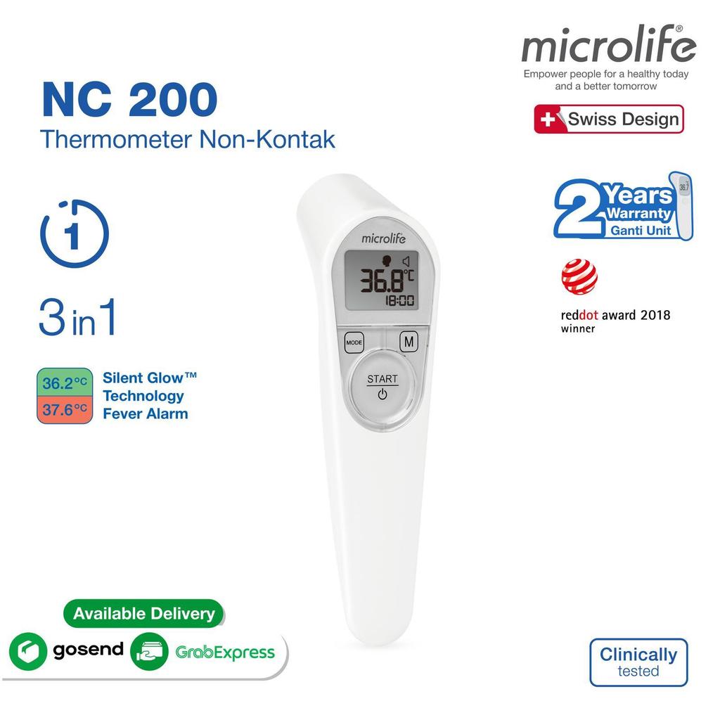 Jual MICROLIFE Non Contact Forehead Thermometer Infrared NC 200 (FR1DG1) / Termometer Tembak ...