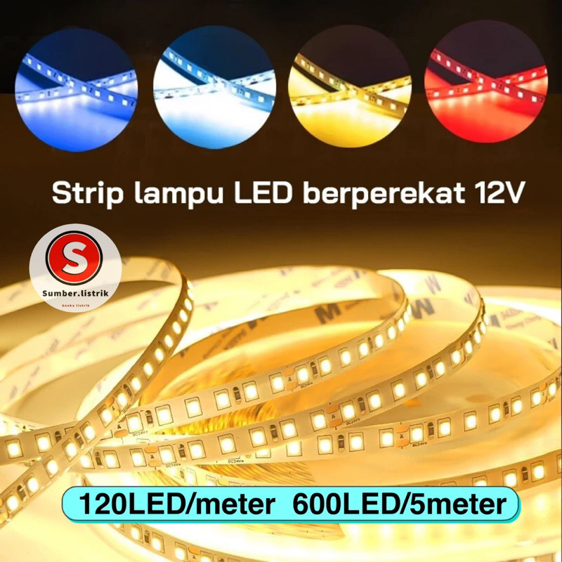 Jual Led Strip 2835 120 Mata Rapat SMD 12v Flexible Lampu 5 Meter 3000K ...