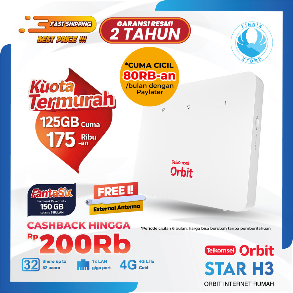 Jual Orbit Star H3 / Star H2 Telkomsel Modem Wifi Home Router Huawei ...