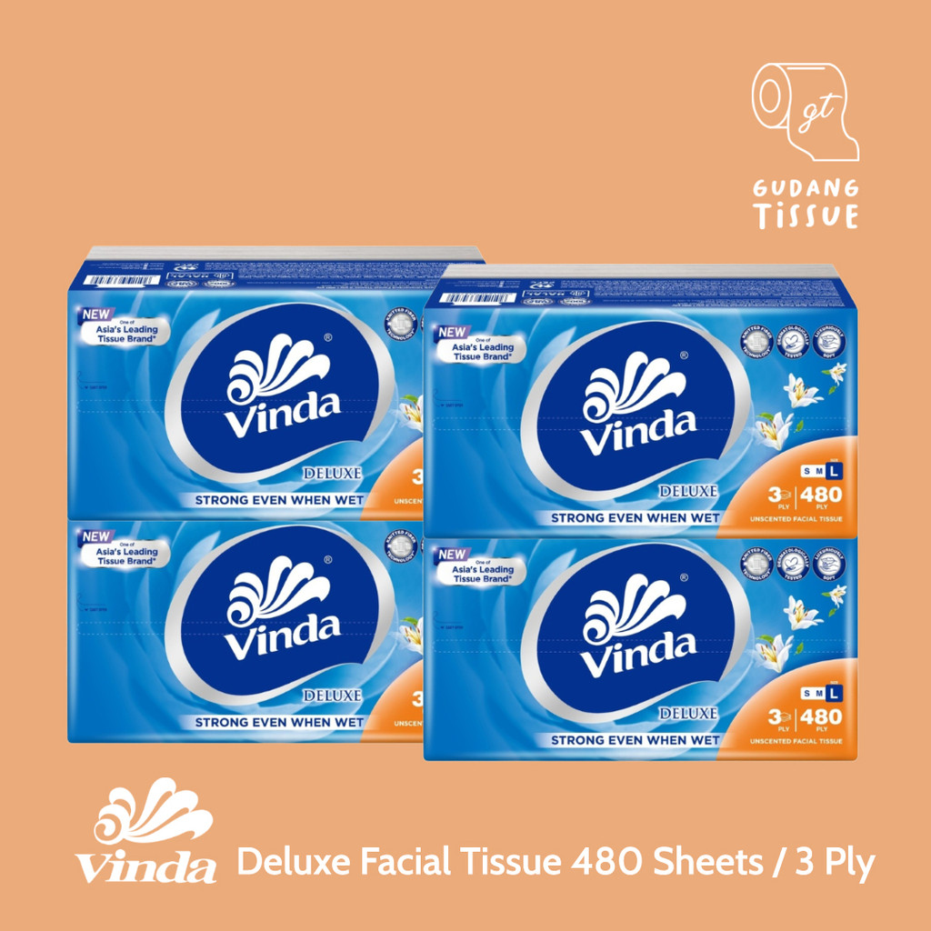 Jual Tissue Tisu Vinda Deluxe 480 Ply / 3 Ply - 4 Pack | Shopee Indonesia