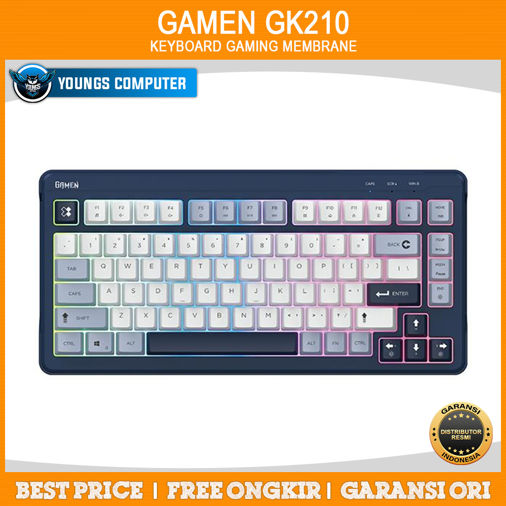 Jual Gamen GK210 Keyboard Gaming Membrane 82 Key PBT Blue | Shopee ...