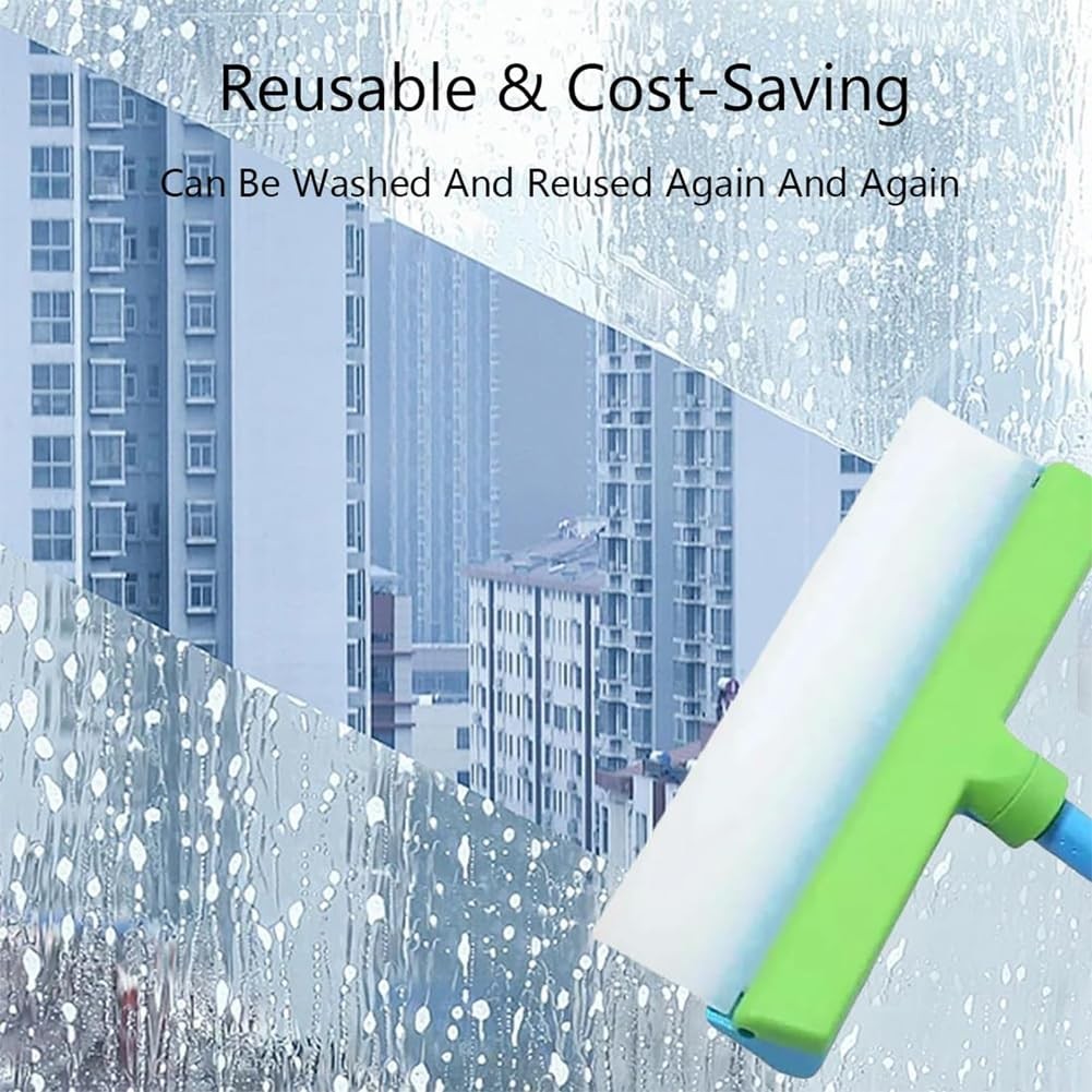 Jual 1 Set Silicone Window Squeegee Kit Rotatable Microfiber Cleaning ...
