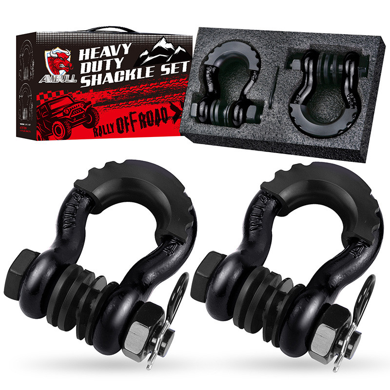 Jual 2pcs 3/4 D Ring Shackle 19 Ton Tow truck Hook With Protective ...