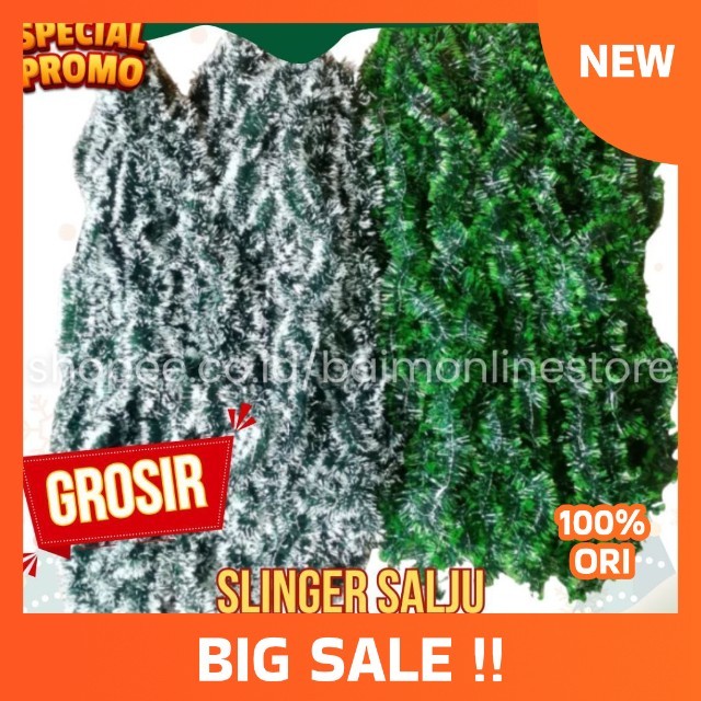 Jual [GROSIR] Slinger Natal Hijau Salju / Hijau Daun 9cm | Tinsel Tebal ...