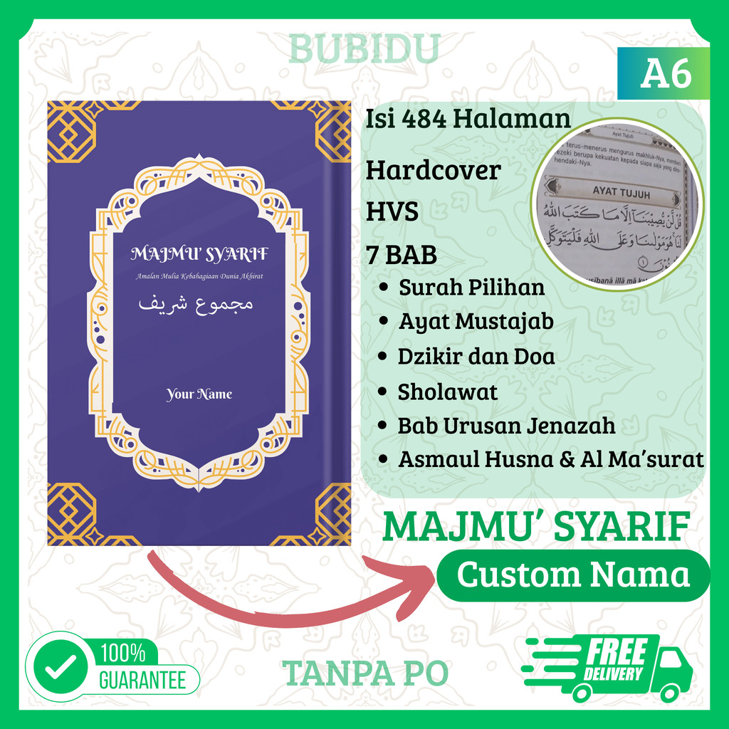 Jual Kitab Majmu Syarif Qolbu Custom Nama dan Foto Super Lengkap Surah ...