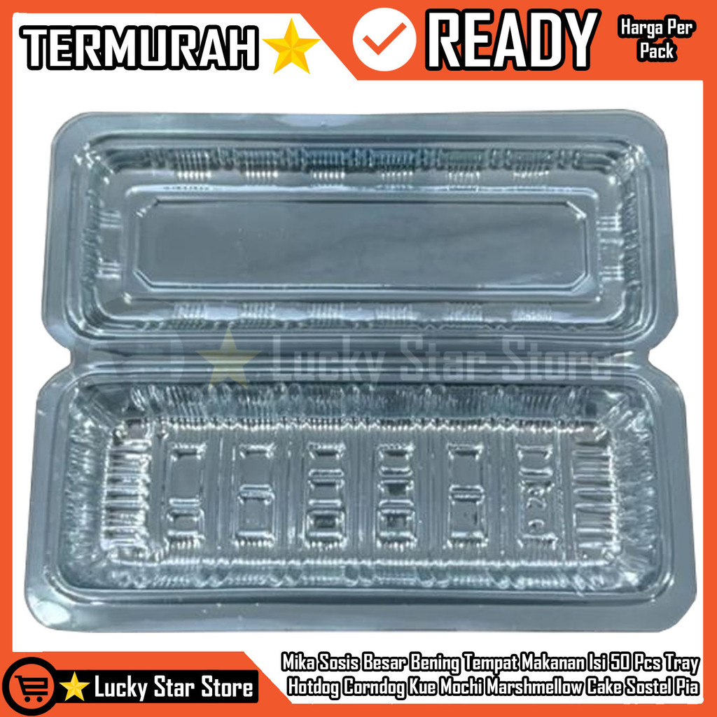 Jual Mika Sosis Besar Small Bening Isi 50 Pcs Biji Kotak Panjang Bening ...