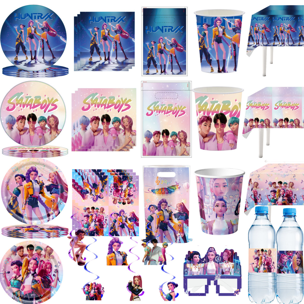 Jual Birthday Decorations k pop demon hunters Birthday Table cloth ...