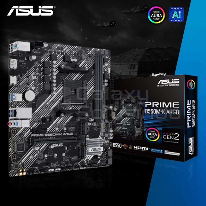 Jual ASUS PRIME B550M-K ARGB - AMD B550 AM4 Motherboard - CG | Shopee ...