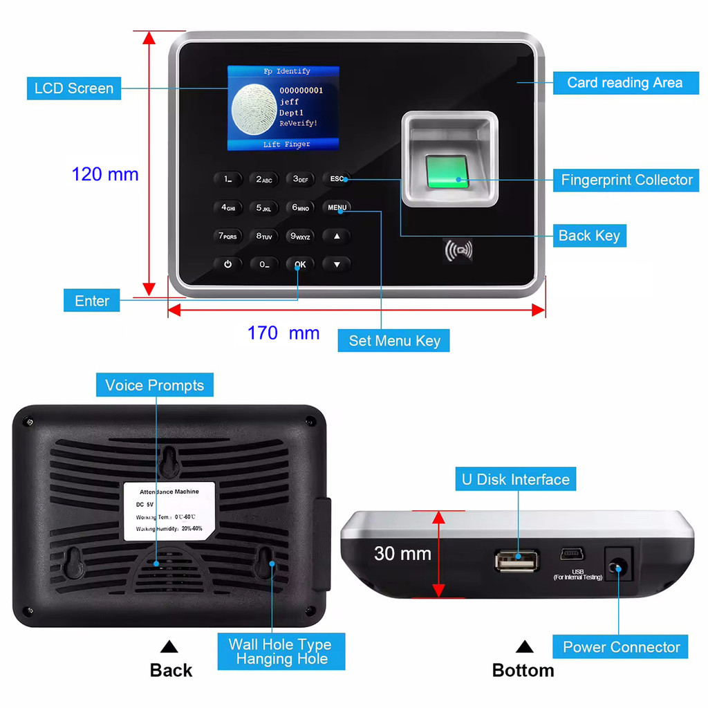 Jual Back up Battery SSR Fingerprint Time Attendance Clock Machine Card ...