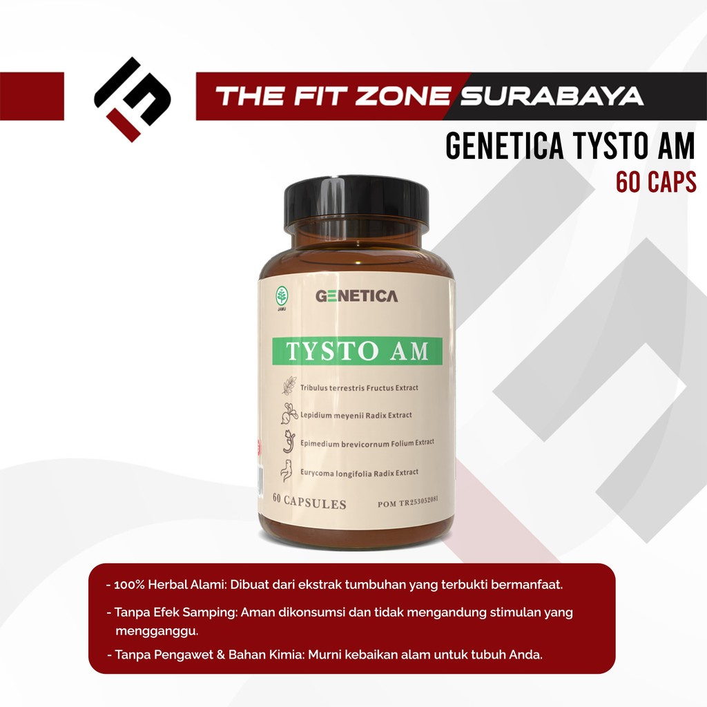 Jual Genetica Tysto AM 60 Kapsul Suplemen Herbal Testosteron Booster ...