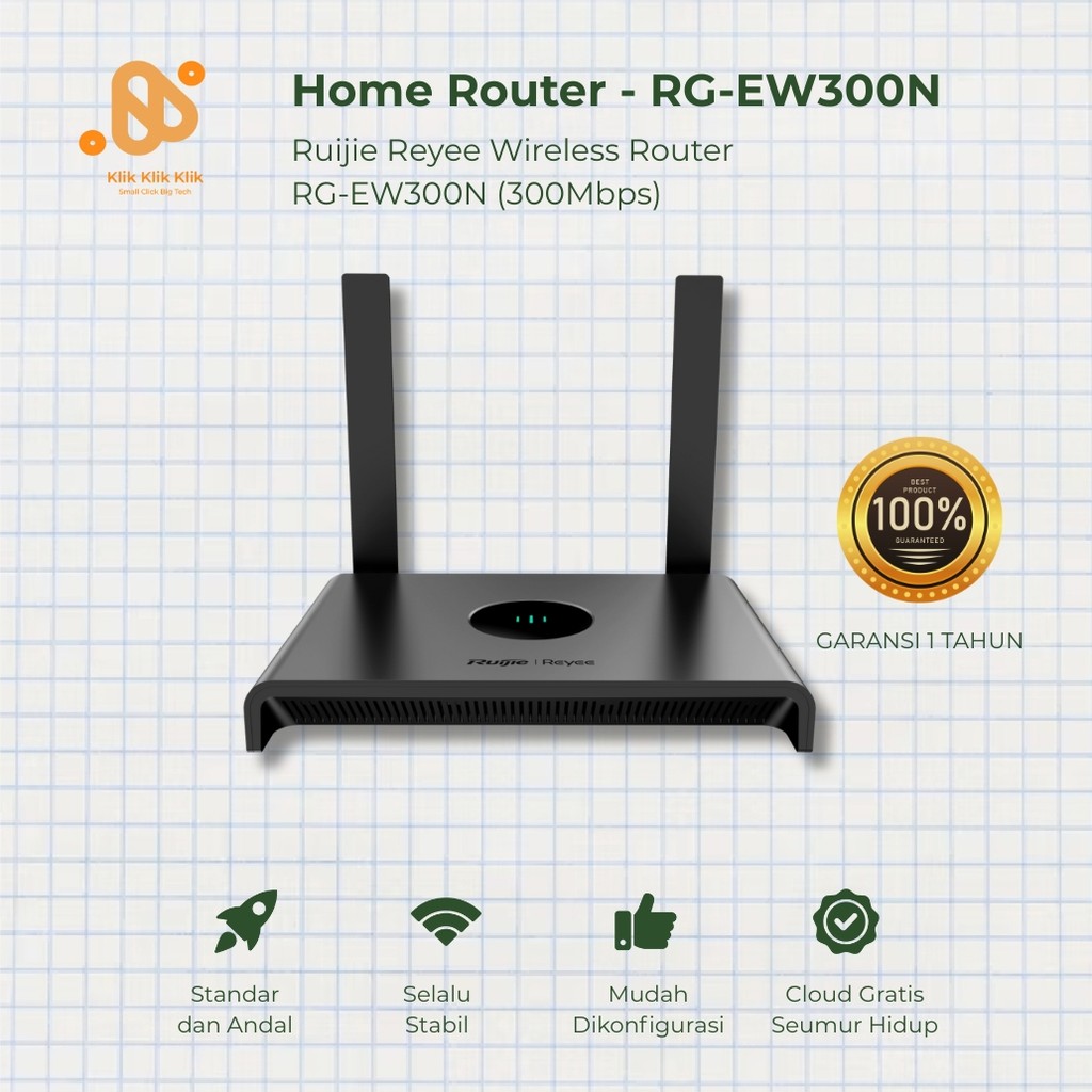 Jual Ruijie RG-EW300N Router WiFi Wireless 300Mbps Dual Antenna ...