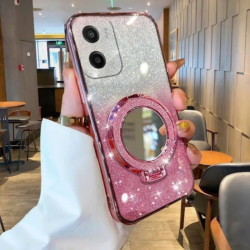 Jual Phone cover Moto G05 Back case with Makeup Mirror Holder Stand ...
