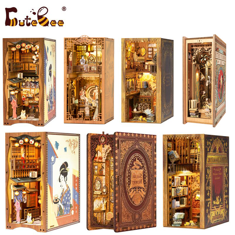 Jual CUTEBEE DIY Book Nook DIY Miniature House Kit with Furniture and ...