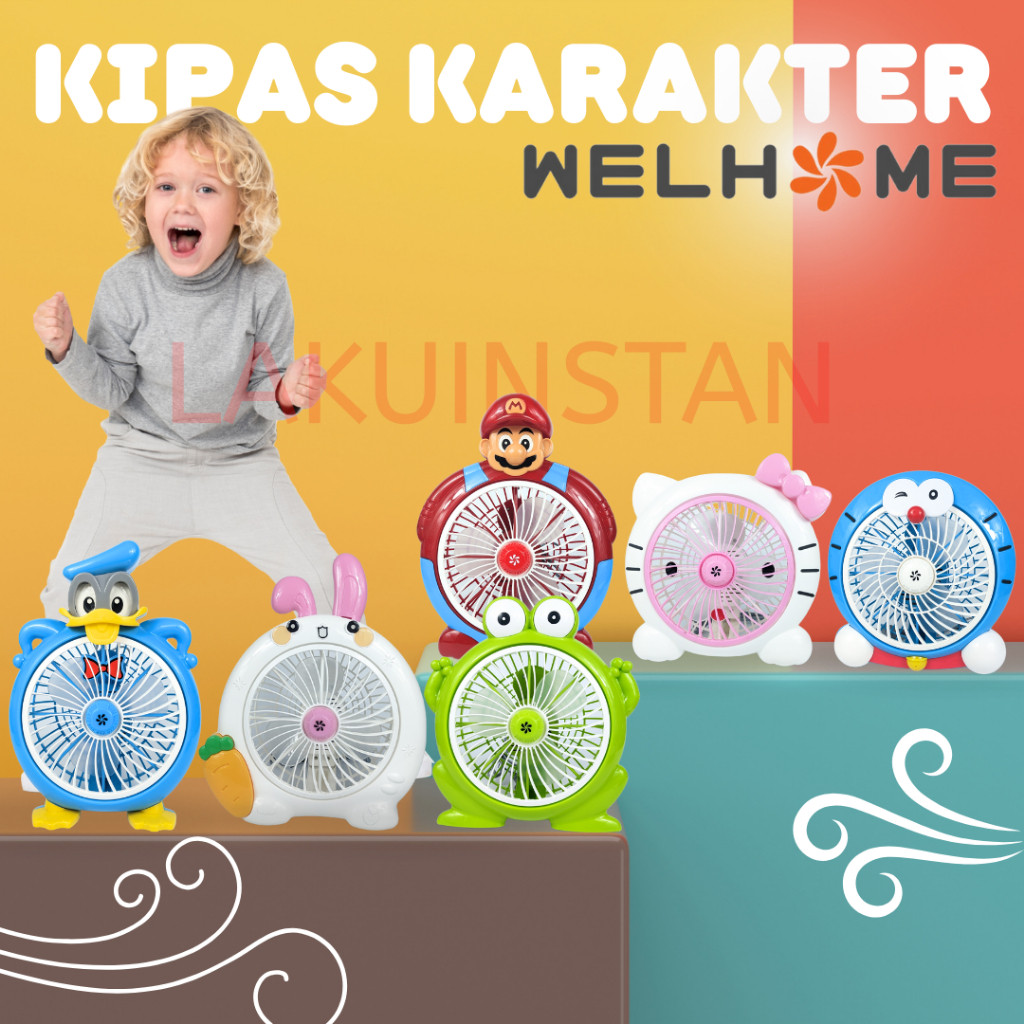 Jual Kipas Angin Karakter/ Kipas Angin Karakter 10 inci Welhome LUCU ...