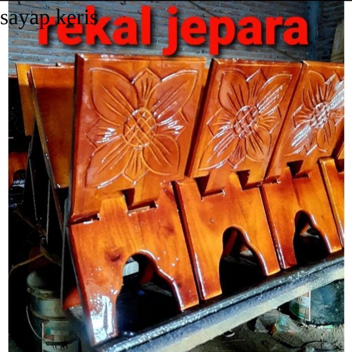 Jual REKAL ALQURAN KAYU UKIR MOTIF BUNGA CEPLOK - RAK AL QURAN REKHAL ...