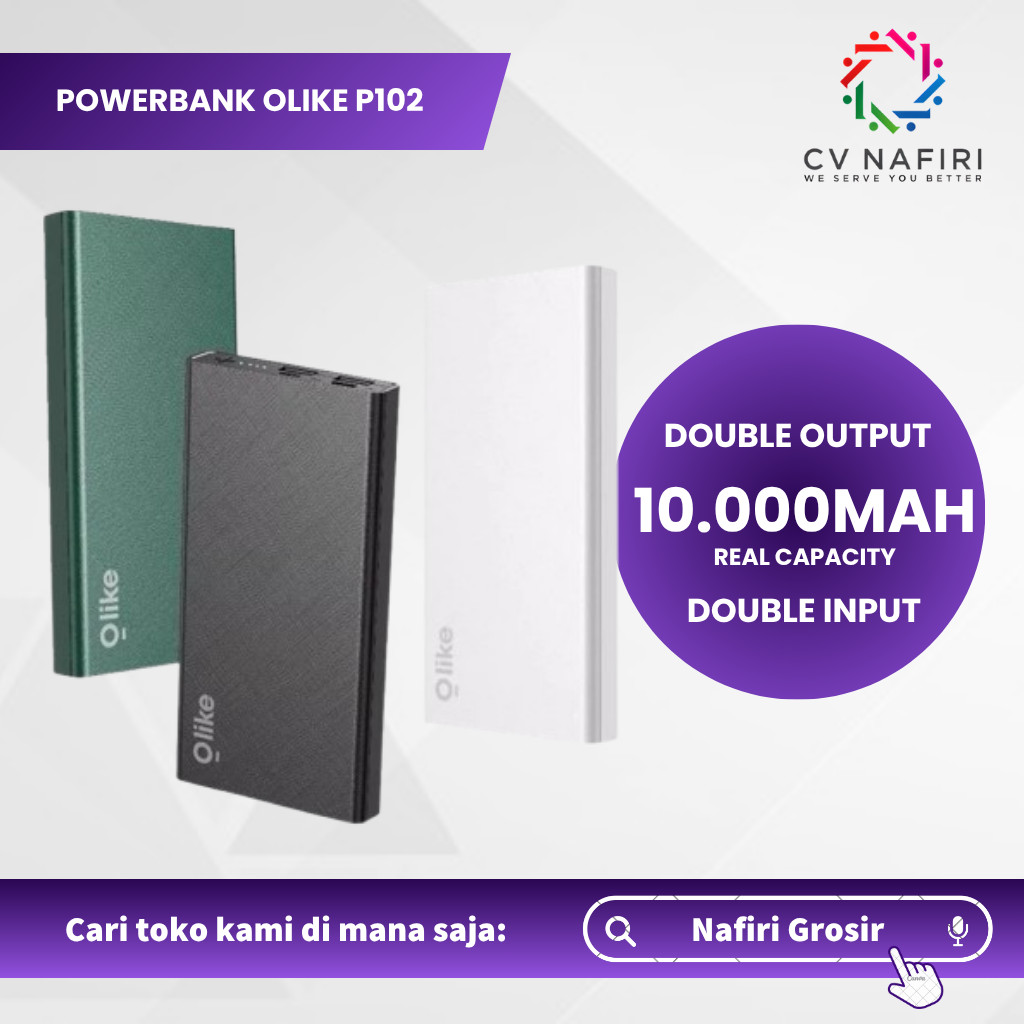 Jual Nafiri - OLIKE Power Bank P102 Powerbank Slim 10000mAh 12W 2.1A ...