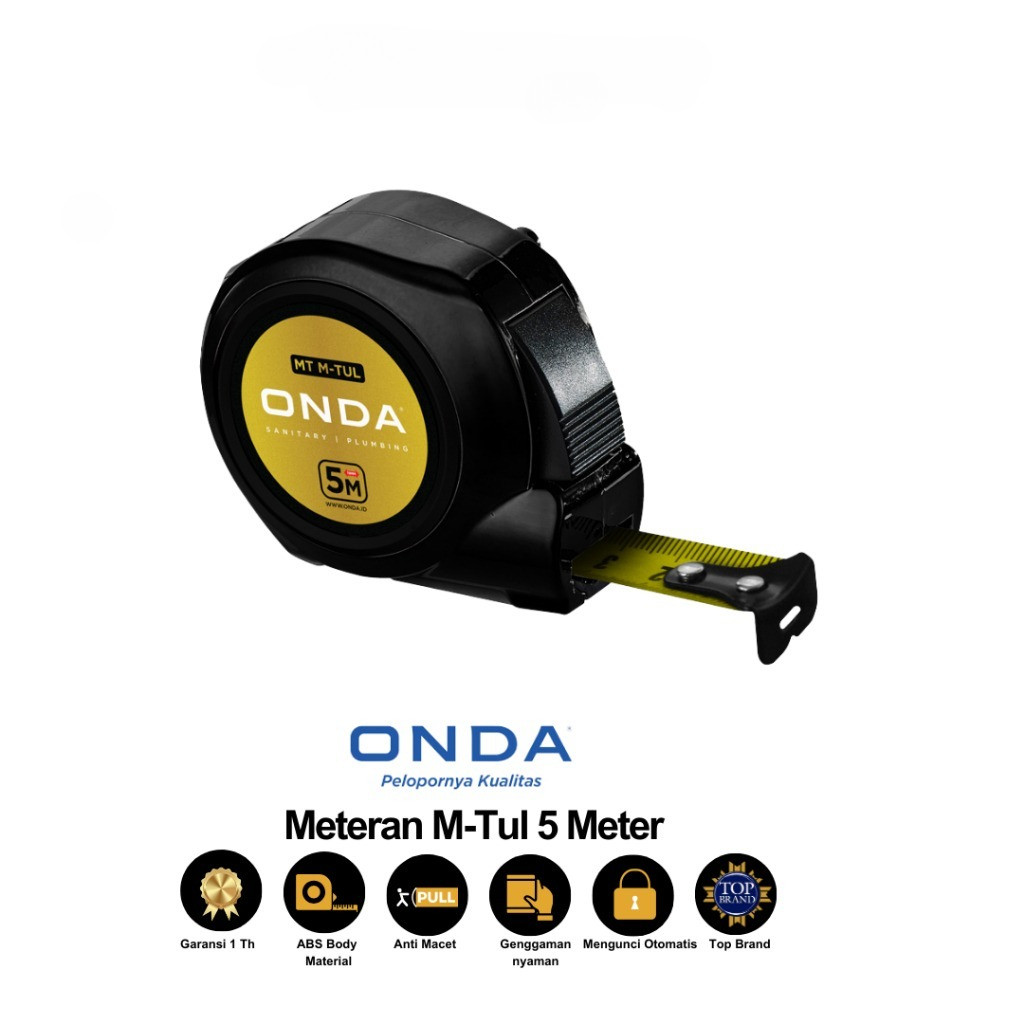 Jual Onda Meteran M Tul 5 Meter / Meteran 5 Meter M Tul Onda ...