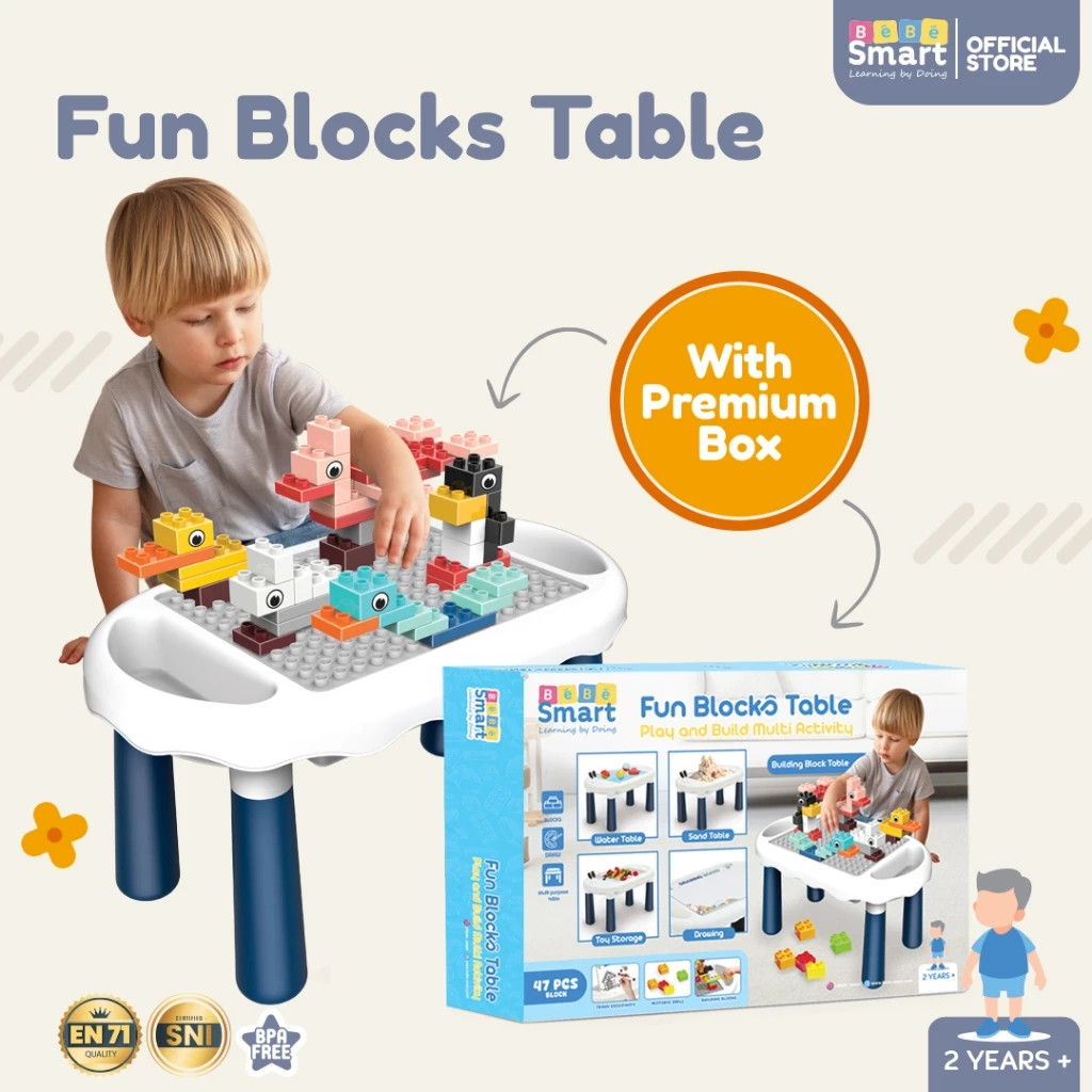Jual Bebe Smart Fun Blocks Table (Mainan Meja Balok Multifungsi | Meja ...