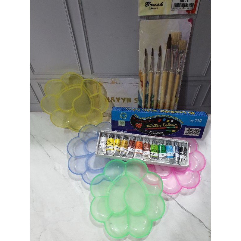 Jual CAT AIR/KUAS/PALET PIRING CAT GAMBAR | Shopee Indonesia