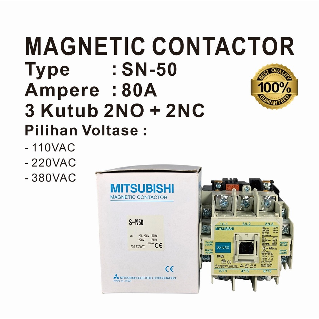 Jual Magnetic Contactor MITSUBISHI SN-50 | Shopee Indonesia