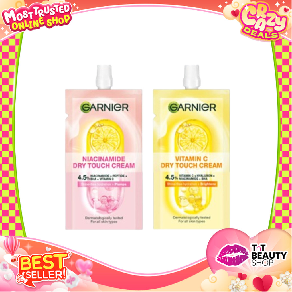 Jual Garnier Dry Touch Cream Sachet | Vitamin C Niacinamide | TnT ...