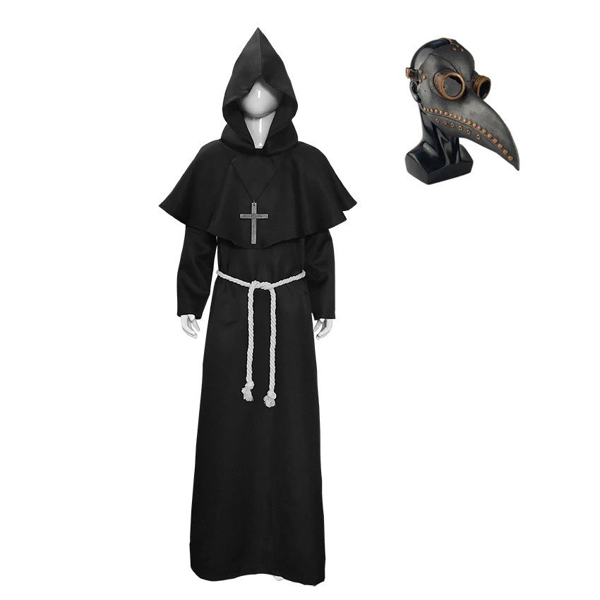 Jual Meeval Monk Priest Plague Doctor Costumes Kids ristianity Cosplay ...