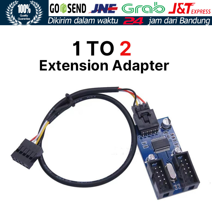Jual Kabel Splitter USB Motherboard 9 Pin / Pembagi 1 Ke 2 Port ...