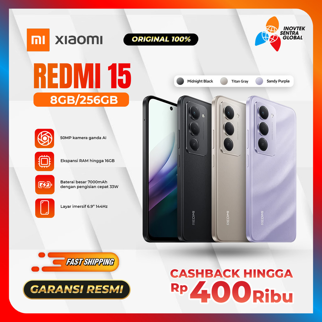 Jual Redmi 15 8/256GB Kamera AI 50MP | Baterai Tahan Lama 7000mAh ...