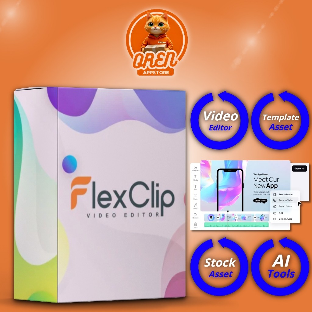 Jual Flexclip Ai | Video Editor | Storyblocks | Template | Text to ...