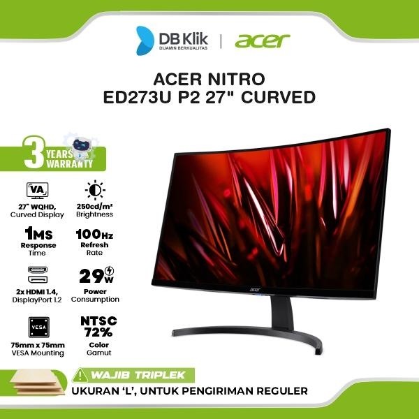 Jual Monitor Acer Nitro ED273U P2 27" Curved 1500R 2K QHD VA 100Hz 1ms ...